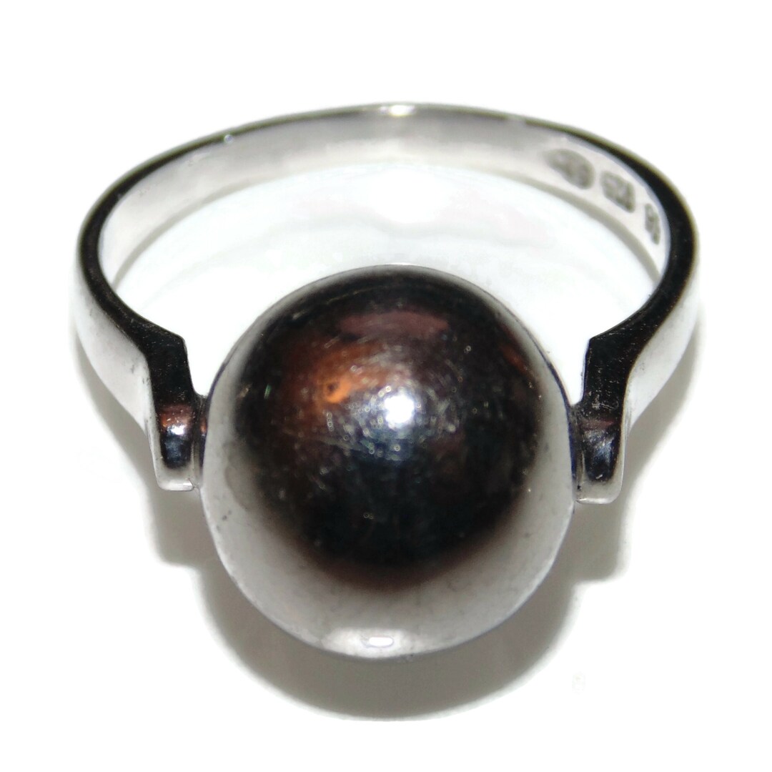 925 Vintage Estate Modernist Sterling Silver Wrap Ball Orb Sphere Ring ...