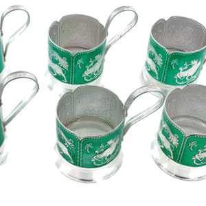 Vintage AMAZING RARE Lot 6 Russian Tea Coffee Stakan Holders Only ...