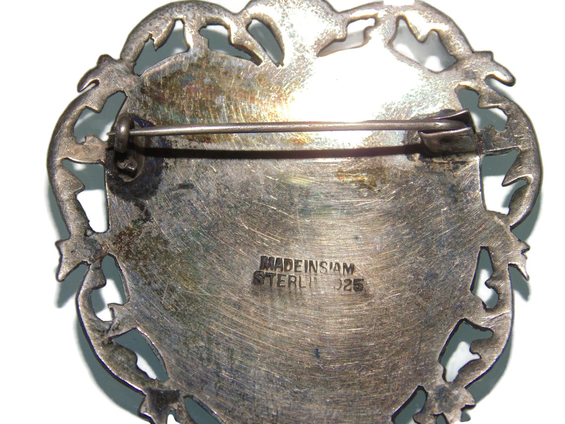 925 Very Old Vintage Estate Sterling Silver Brooch Made in - Etsy