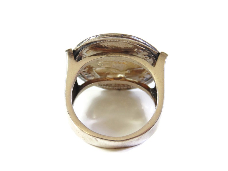 925 Ancient Coin Signet Ring Unisex Sterling Silver Replica | Etsy