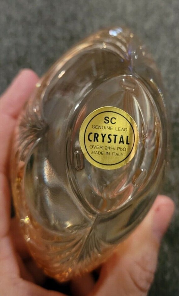 SC Line Perfume Bottle Italy Lead Crystal Pink Flower… - Gem