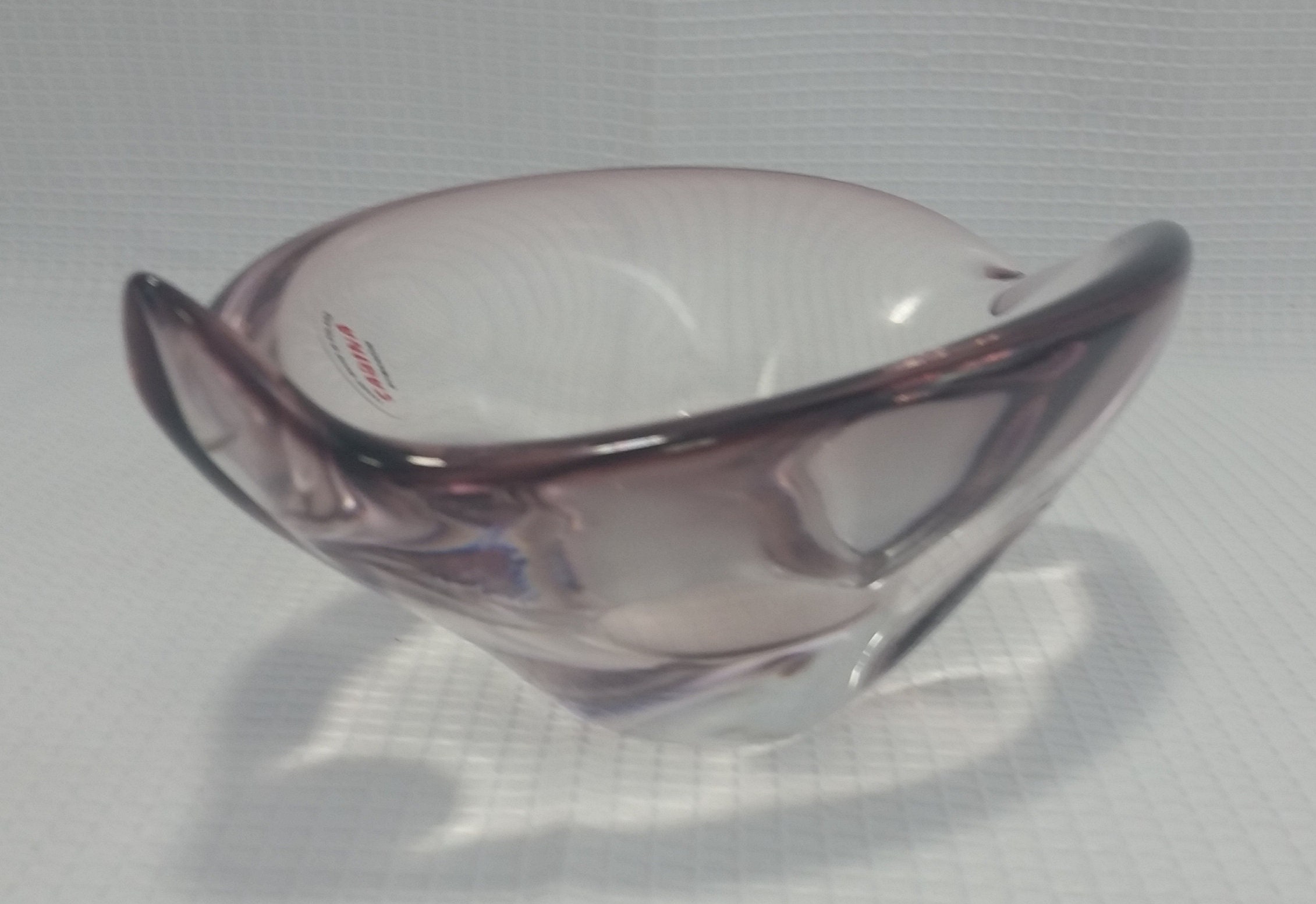 Sabina Glass Bowl Deco Art Handmade in Poland Rymanow Purple Fade Clear ...