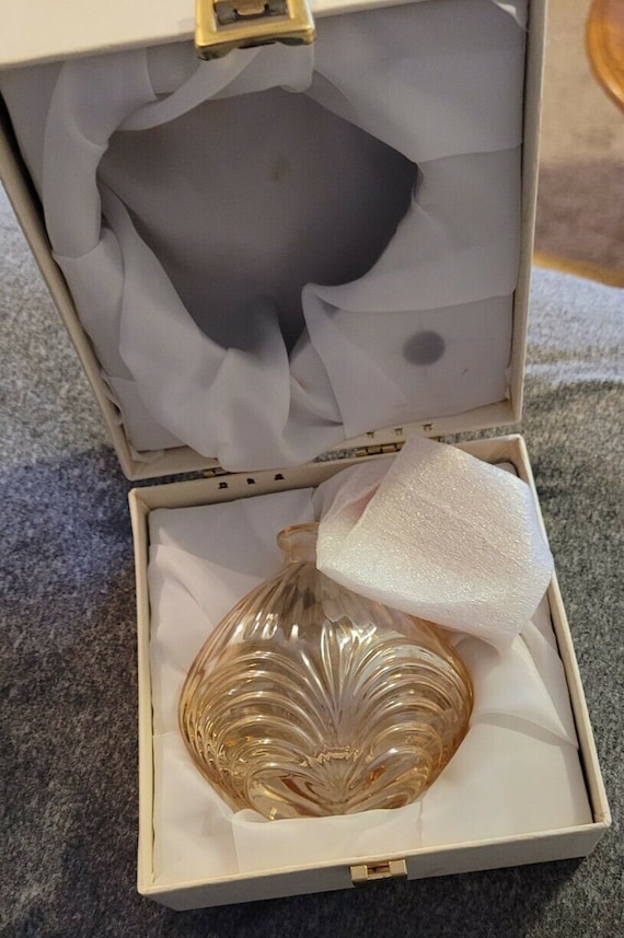 SC Line Perfume Bottle Italy Lead Crystal Pink Flower… - Gem