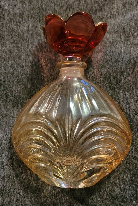 SC Line Perfume Bottle Italy Lead Crystal Pink Flower… - Gem