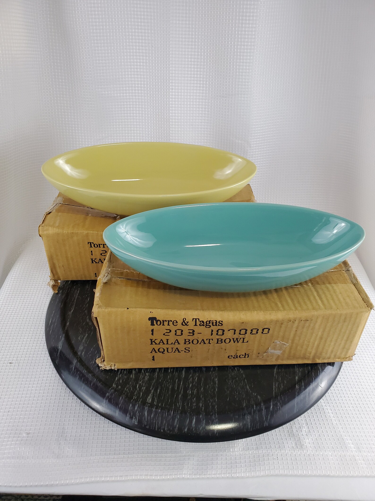 Torre & Tagus KALA Ceramic Boat Bowl Blue Aqua Dish Plate Server NIB - Etsy