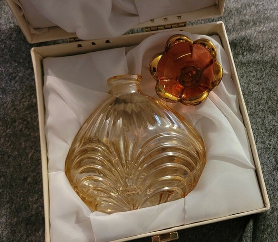 SC Line Perfume Bottle Italy Lead Crystal Pink Flower… - Gem