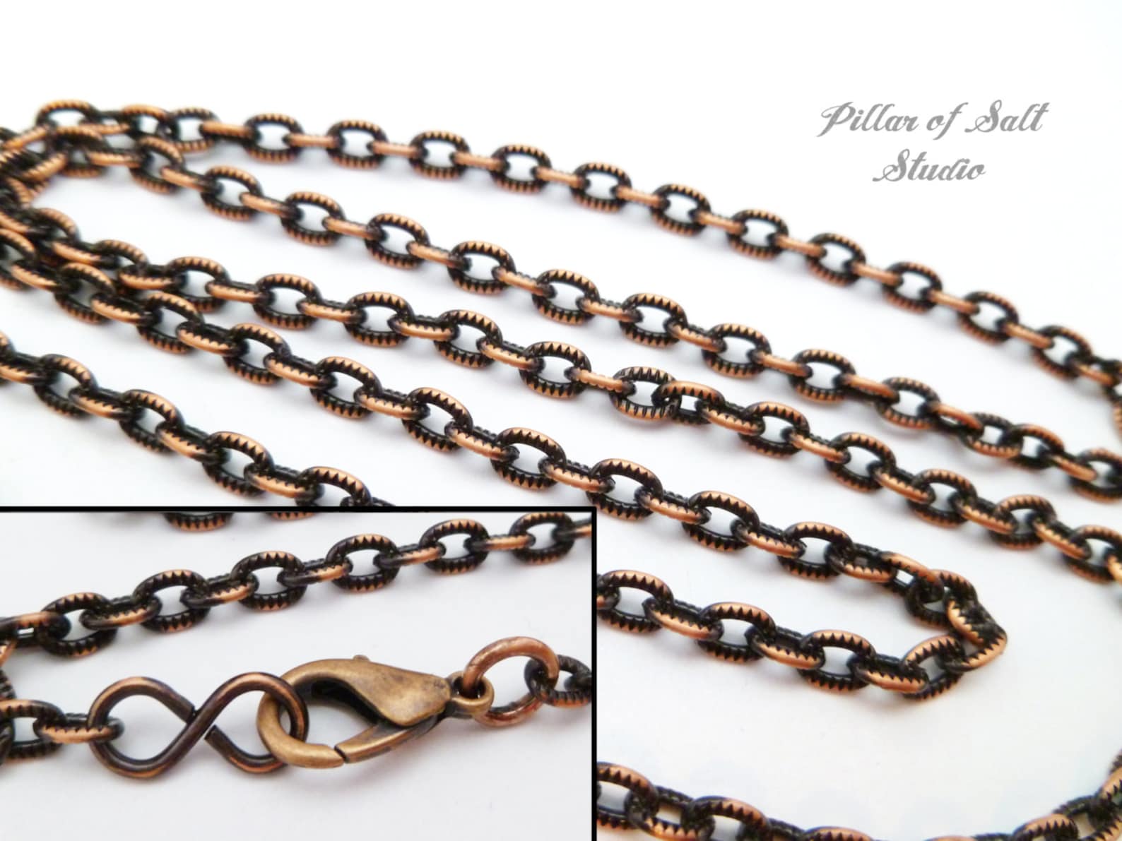 Solid Copper Chain Necklace Option for Pendants. Choose Your Length: 16 ...