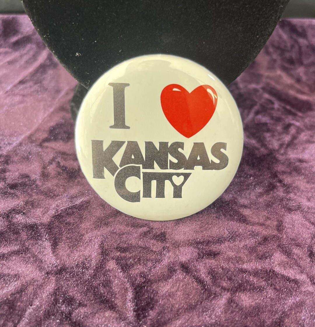 Vintage I Love Kansas City Round Button Pin - Etsy