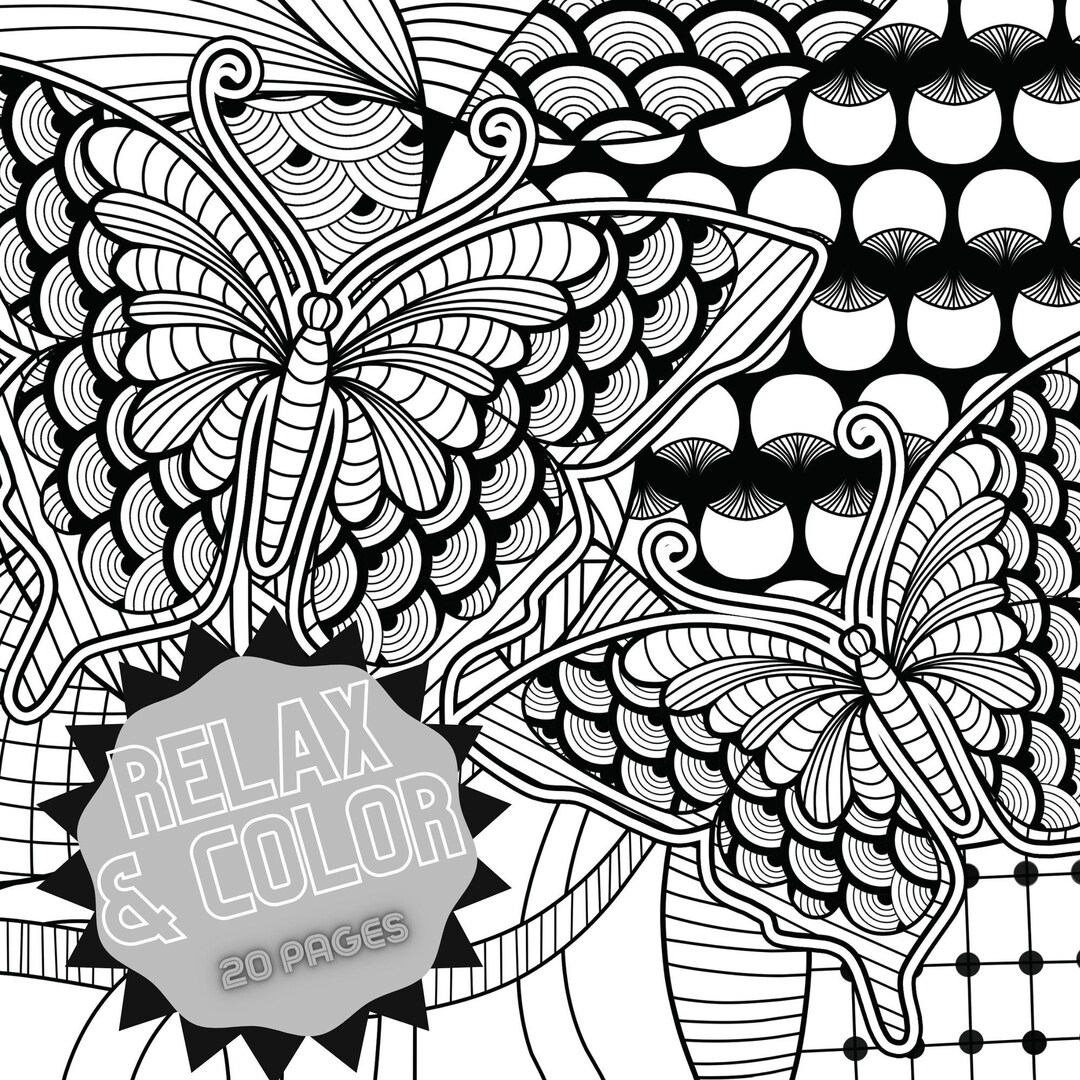 20 Beautiful Adult Coloring Pages - Etsy