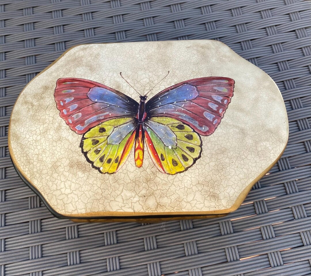 Butterfly Trinket Box Lidded Dish - Etsy