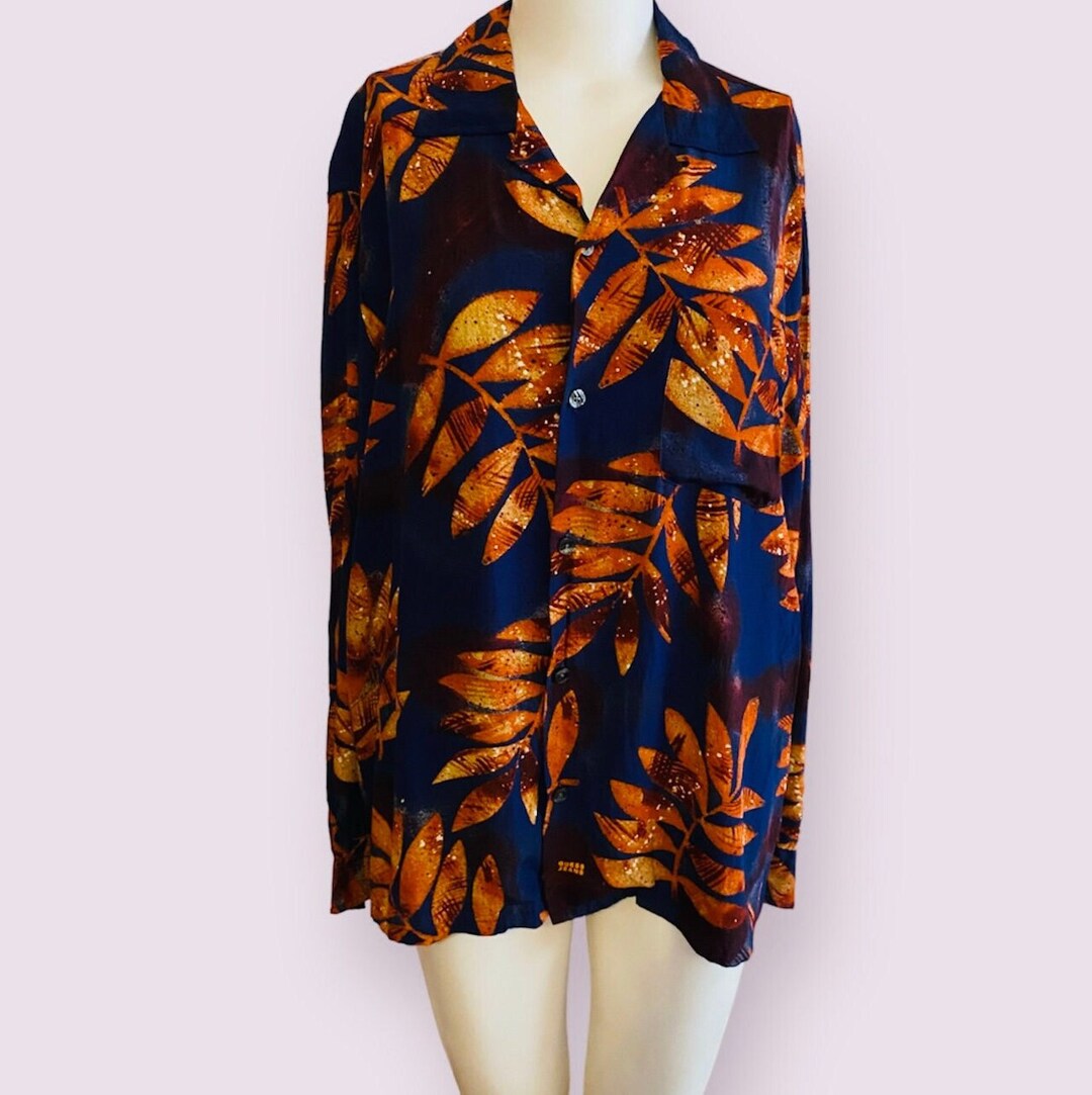 Guess Vintage Leaf Pattern Shirt - Etsy