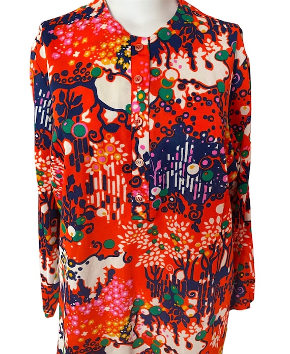 Vintage Carol Henry Psychedelic Print Blouse - Gem