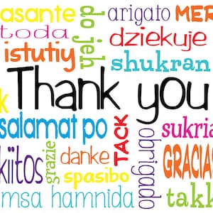 Multilingual Thank You Cards (set of 10 Cards & Envelopes) - Etsy