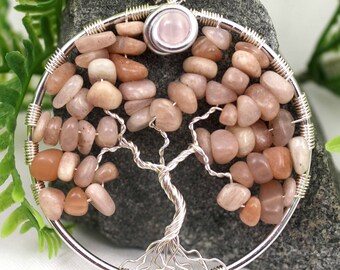 Wolf and Moon Tree of Life Jewelry Wolf Pendant Statement - Etsy