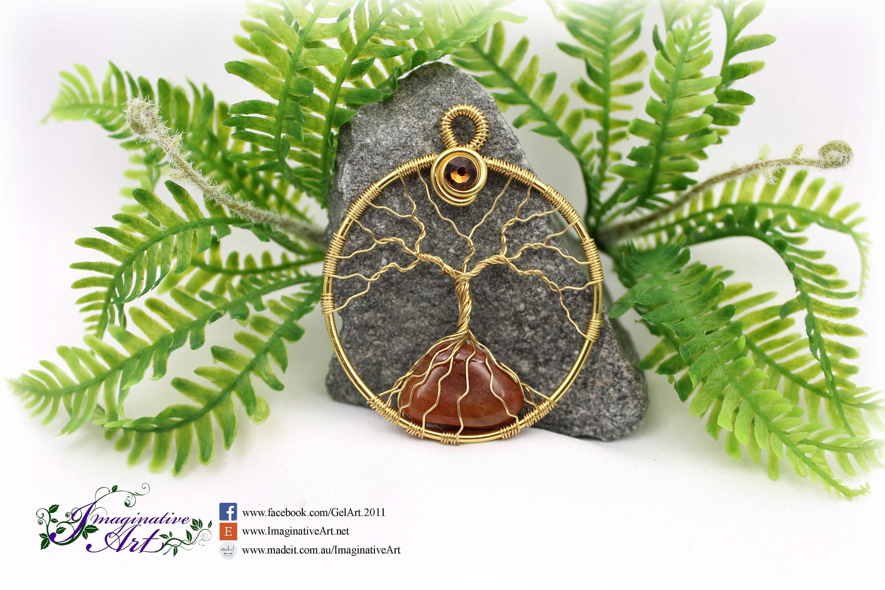 Brown Tumblestone Tree of Life Jewelry - Statement Jewelry - Etsy