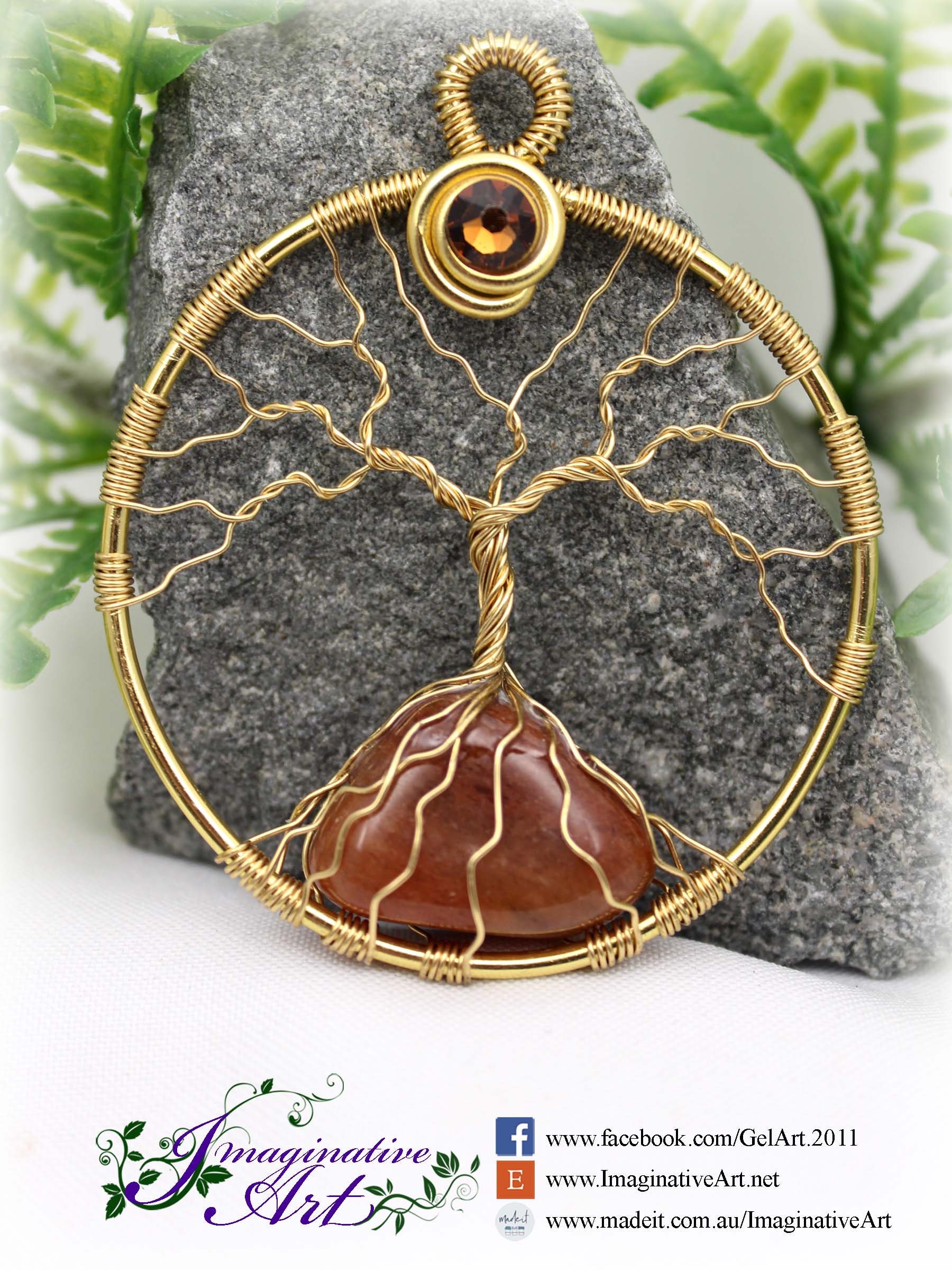 Brown Tumblestone Tree of Life Jewelry - Statement Jewelry - Etsy