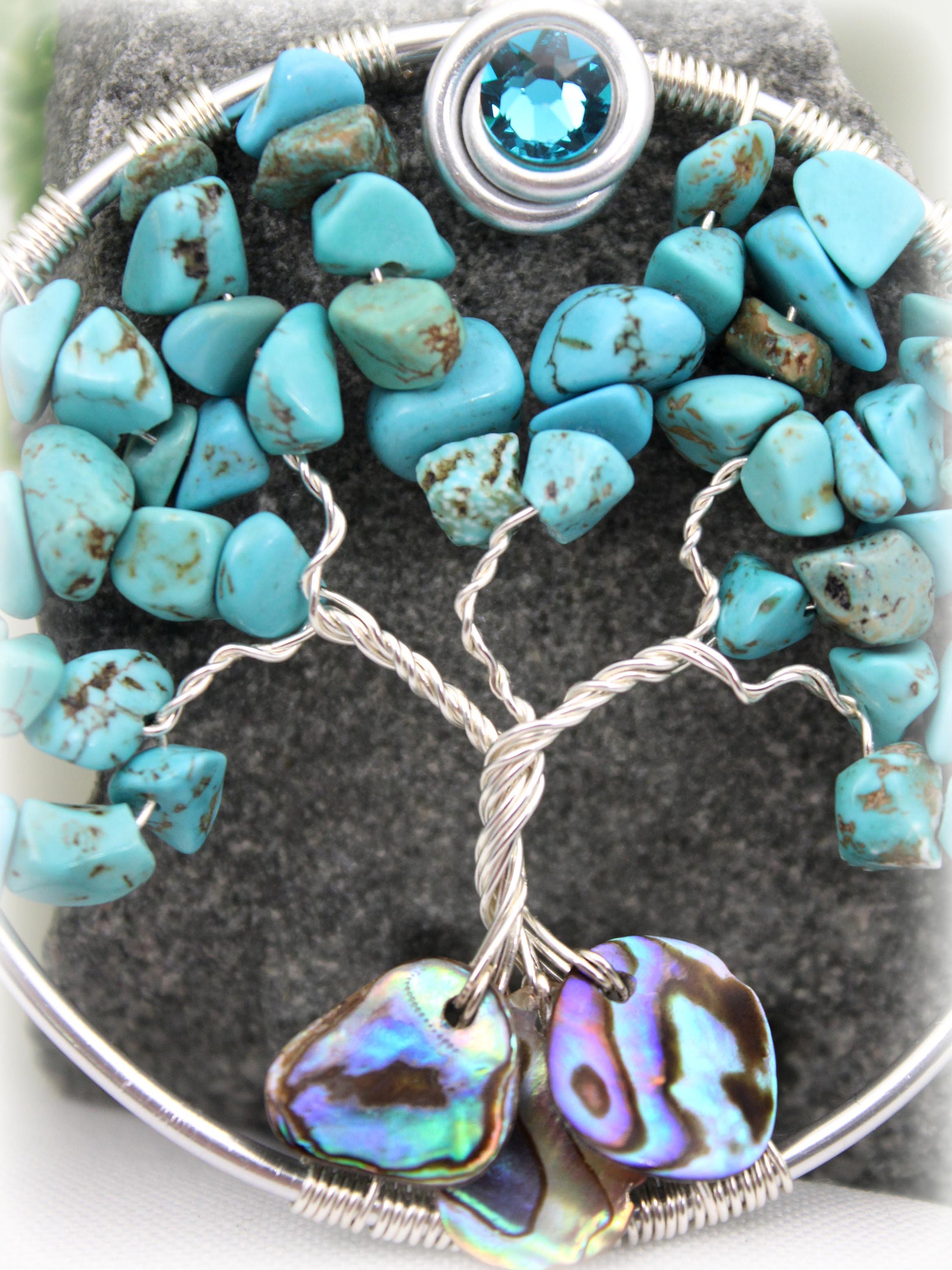 Turquoise Paua Abalone Shell Pendant and Earrings Set French Hook ...