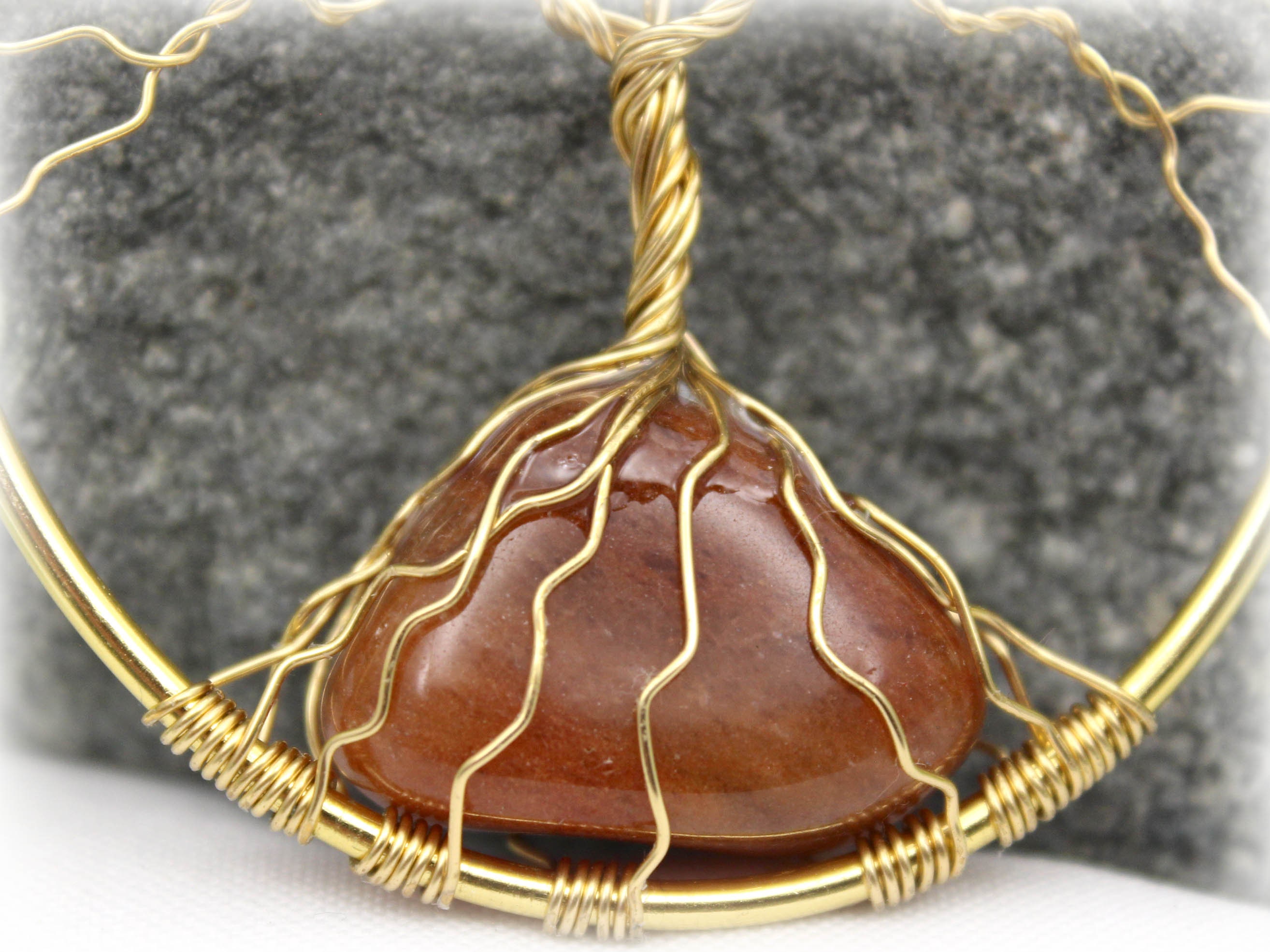 Brown Tumblestone Tree of Life Jewelry - Statement Jewelry - Etsy