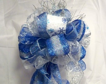 Blue Silver Tree Topper - Etsy