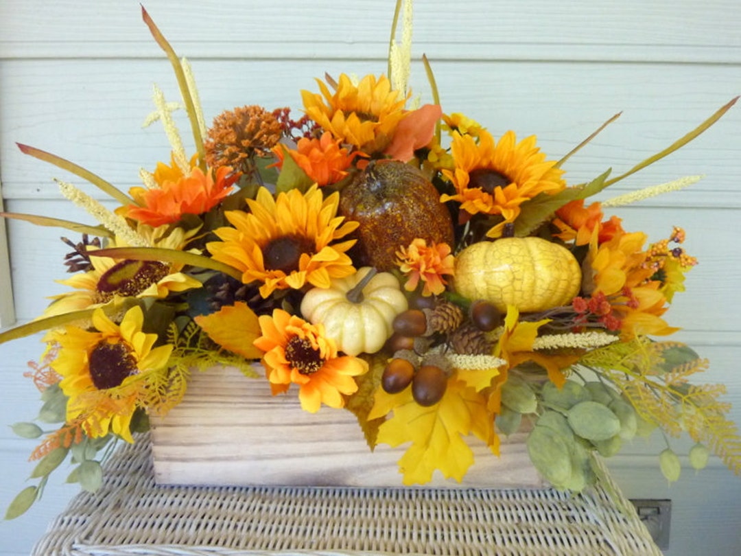 Fall Sunflower Centerpiece, Thanksgiving Centerpiece, Fall Floral ...