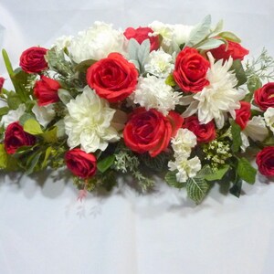 Wedding Head Table Centerpiece in Red and White - Etsy