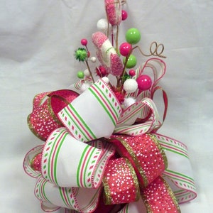 Candy Tree Topper, Red and Green Ribbon Tree Topper, Bow Tree Topper - Etsy