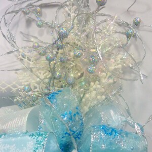 Ribbon Tree Topper, Blue and Silver Tree Topper, Bow Tree Topper - Etsy