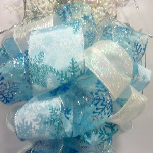 Ribbon Tree Topper, Blue and Silver Tree Topper, Bow Tree Topper - Etsy