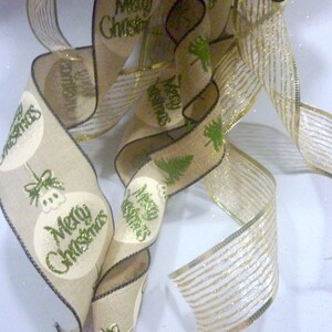 Green and Gold Ribbon Tree Topper, Bow Christmas Tree Topper - Etsy