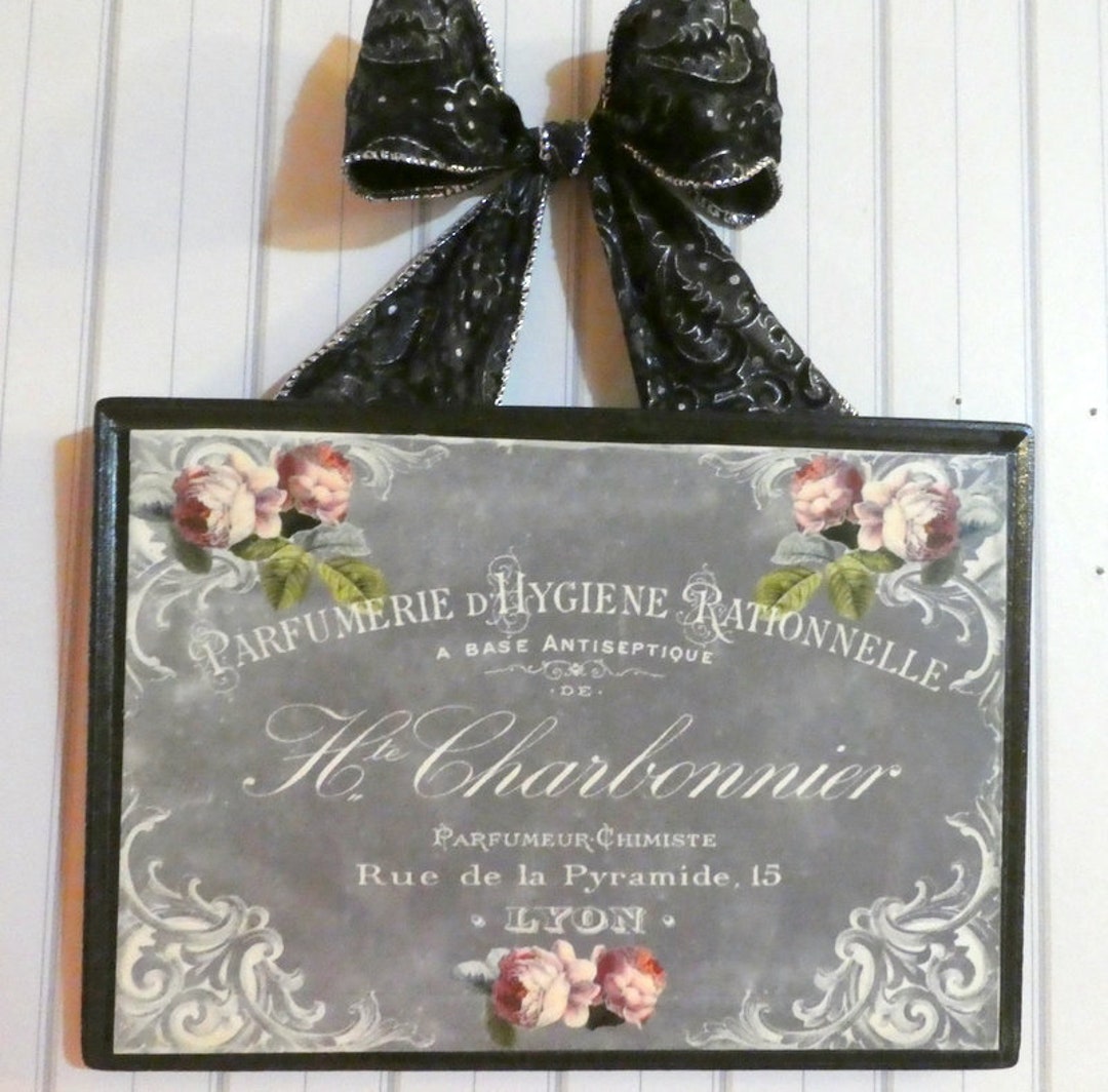 Paris Chalkboard Wood Sign, Vintage Paris Advertising, French Country ...