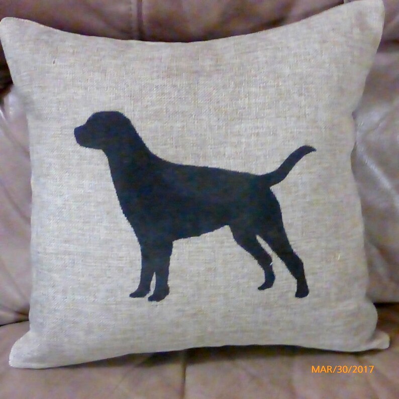 Burlap Black Lab Pillow Cover Dog Pillow Cover Animal - Etsy