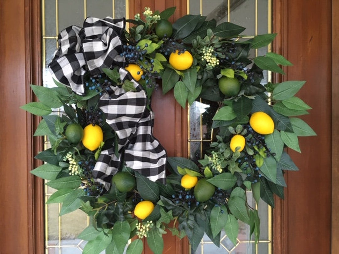 Summer Wreath With Lemons, Farmhouse Decor, French Country Decor - Etsy