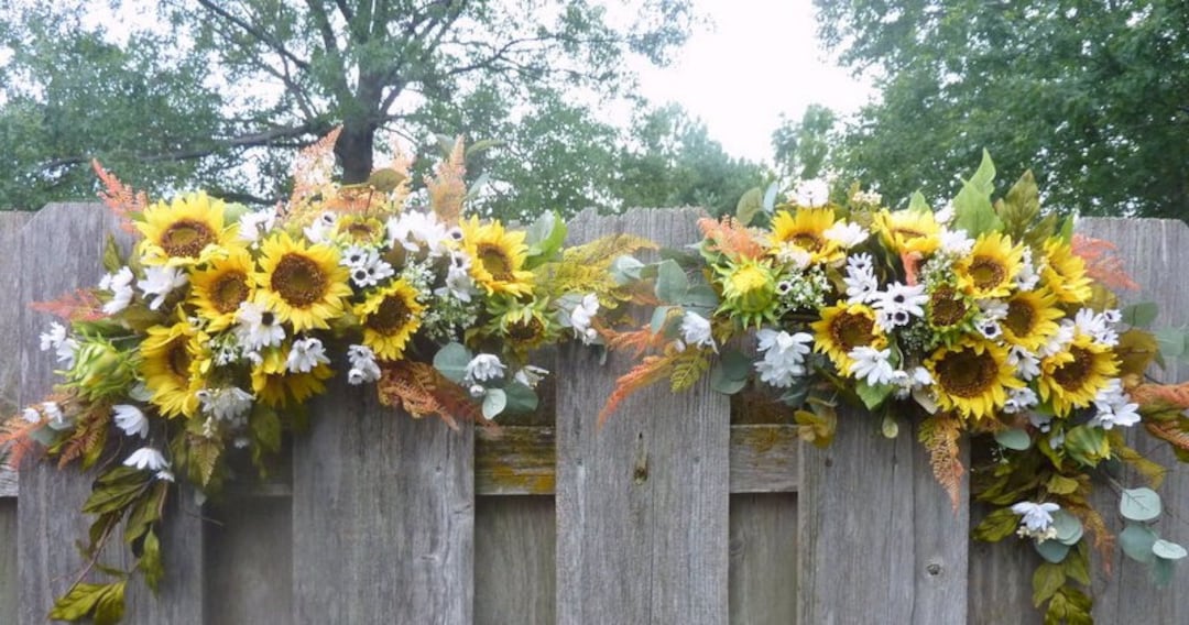 Sunflower Wedding Flowers, Sunflower Corner Swags, Wedding Arch Flowers ...
