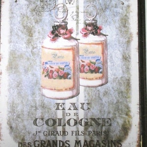 Paris Perfume Signs, Wood Plaque With Vintage Paris Advertising, French ...