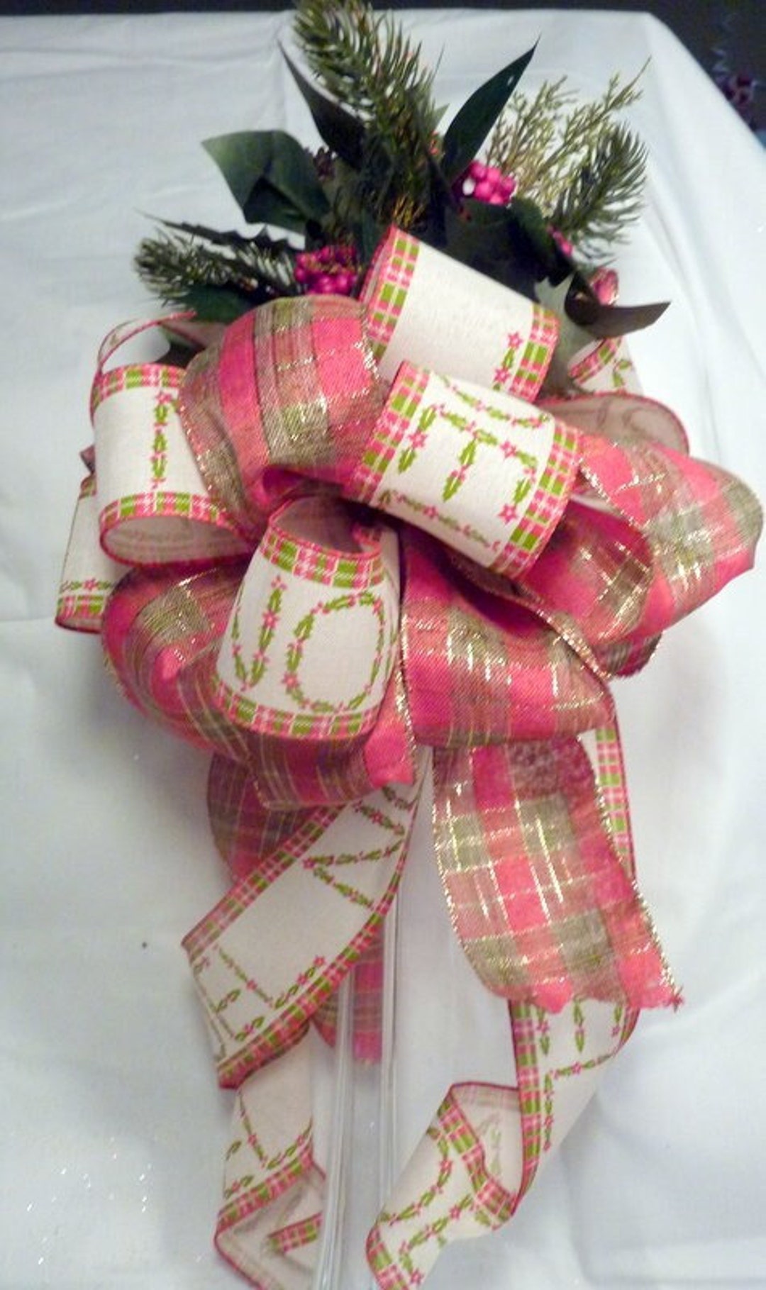 Ribbon Tree Topper, Bow Tree Topper, Noel Christmas Tree Topper ...