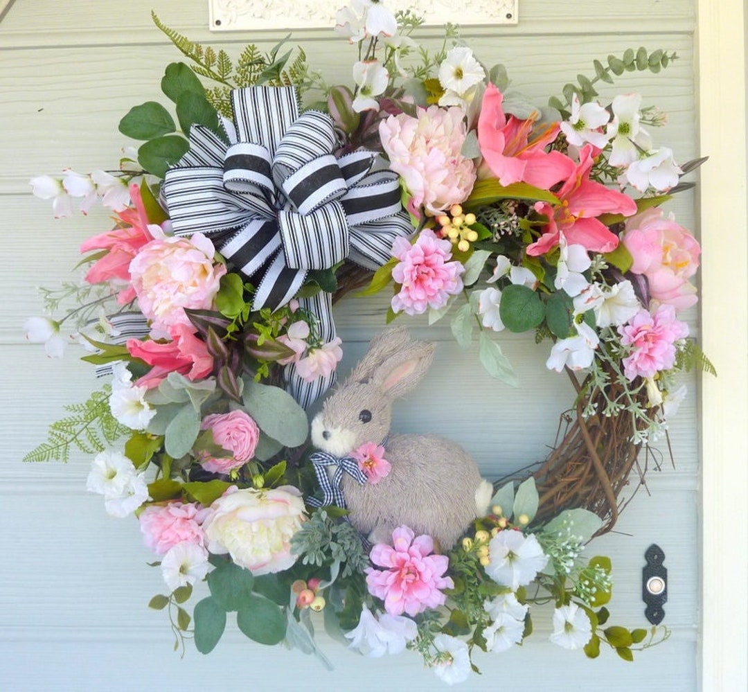 Spring Wreath, Easter Wreath With Bunny - Etsy