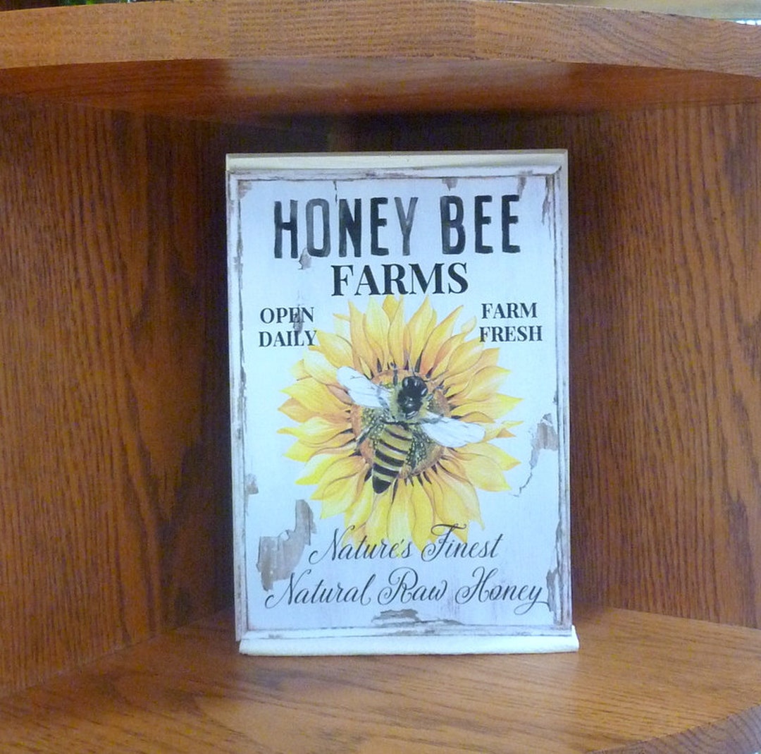 Bee Shelf Sitters Wood Farmhouse Signs - Etsy