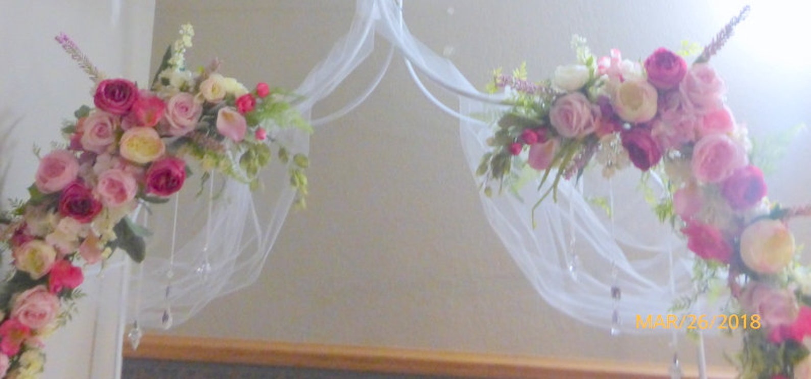 Rose Wedding Arch Set of 2 Arch Corner Swags Rose Arbor | Etsy