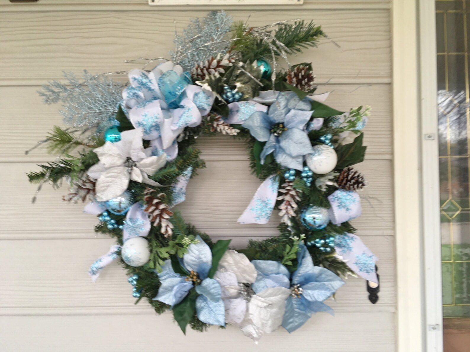 Christmas Wreath in Blue and White Christmas Decorations - Etsy