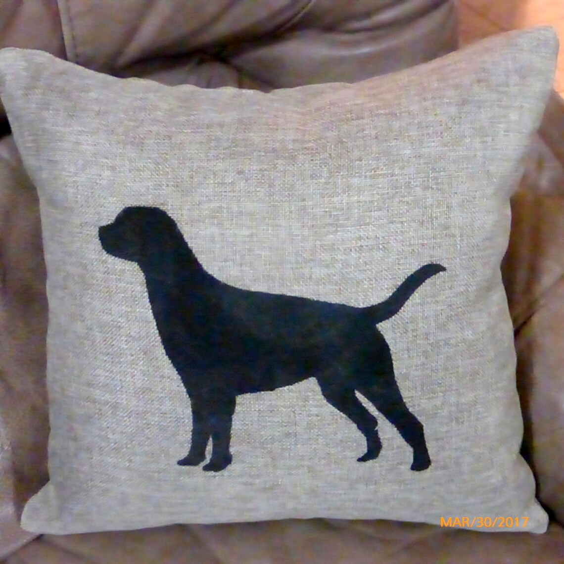 Burlap Black Lab Pillow Cover Dog Pillow Cover Animal - Etsy