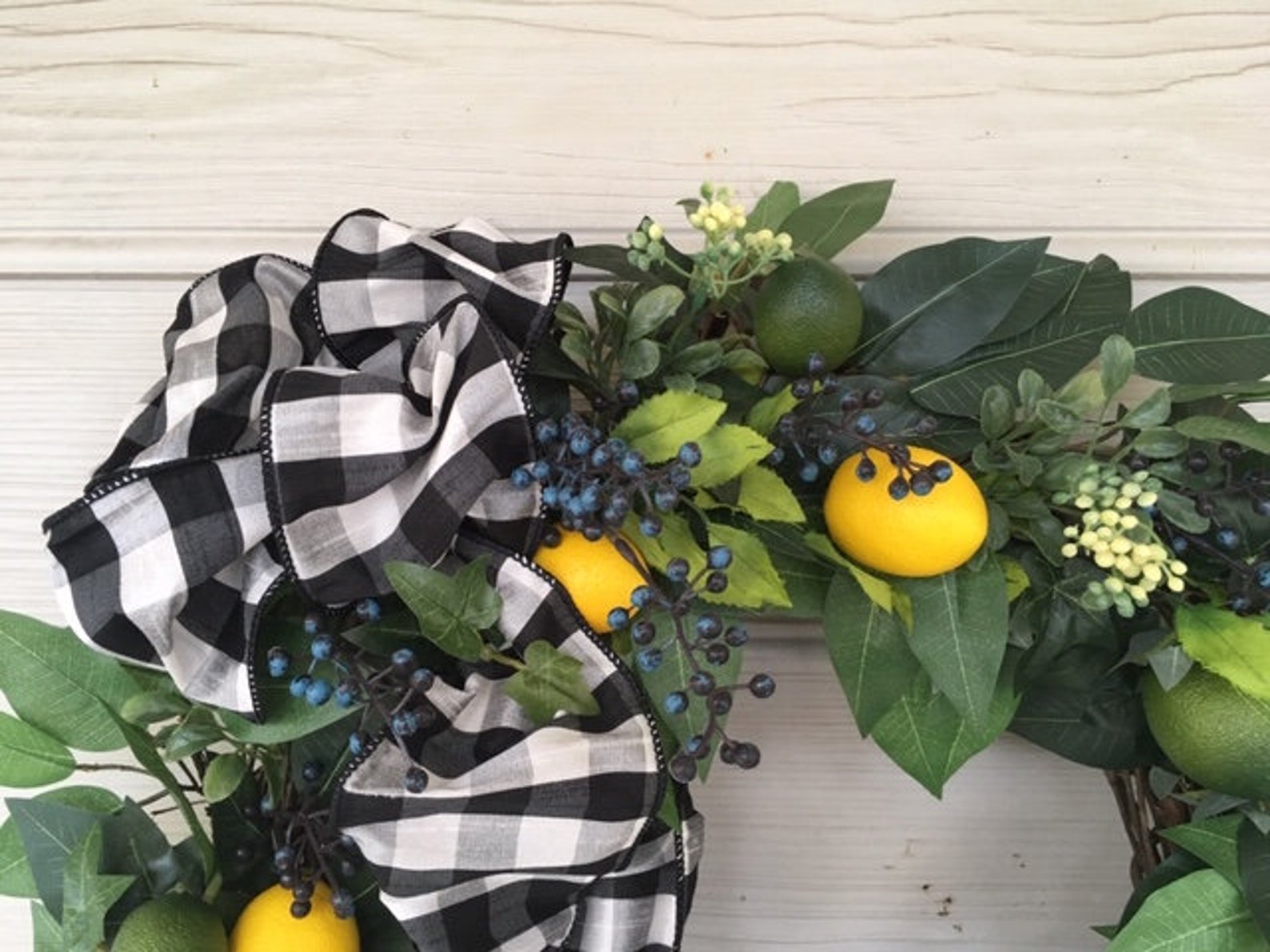Summer Wreath With Lemons Farmhouse Decor French Country - Etsy