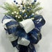 Ribbon Tree Topper in Navy and White, Large Bow Tree Topper - Etsy