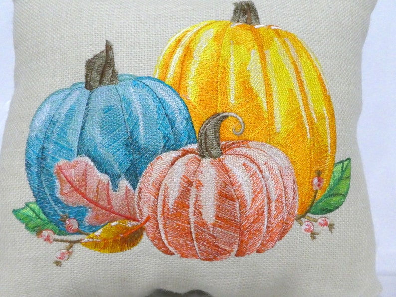 Fall Pumpkin Pillow Autumn pillows Embroidered pumpkin | Etsy