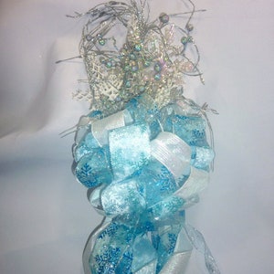 Ribbon Tree Topper, Blue and Silver Tree Topper, Bow Tree Topper - Etsy