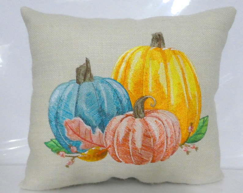 Fall Pumpkin Pillow Autumn pillows Embroidered pumpkin | Etsy