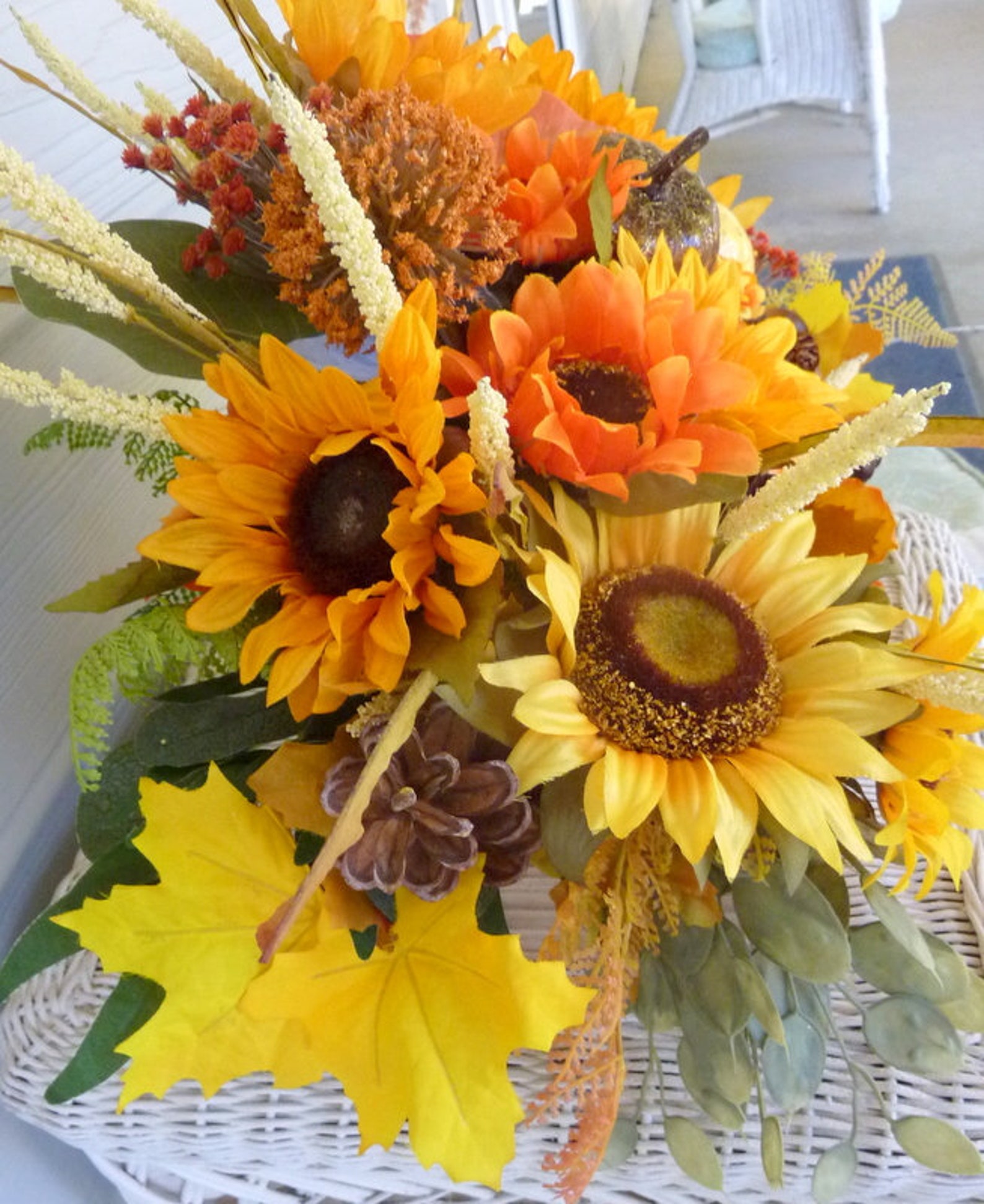 Fall Sunflower Centerpiece Thanksgiving Centerpiece Fall - Etsy