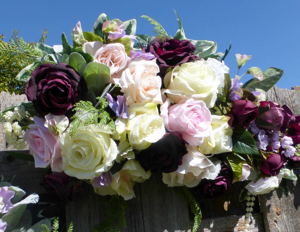 Wedding Arch Flowers Plum PinkLavender and Ivory Rose | Etsy