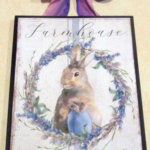 Farmhouse Lavender Garden Sign Bunny Sign Wood Wall Art | Etsy