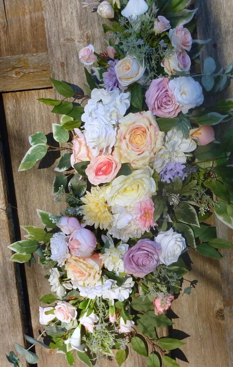 Pastel Wedding Arch Flowers Circle Wedding Arch Flowers - Etsy