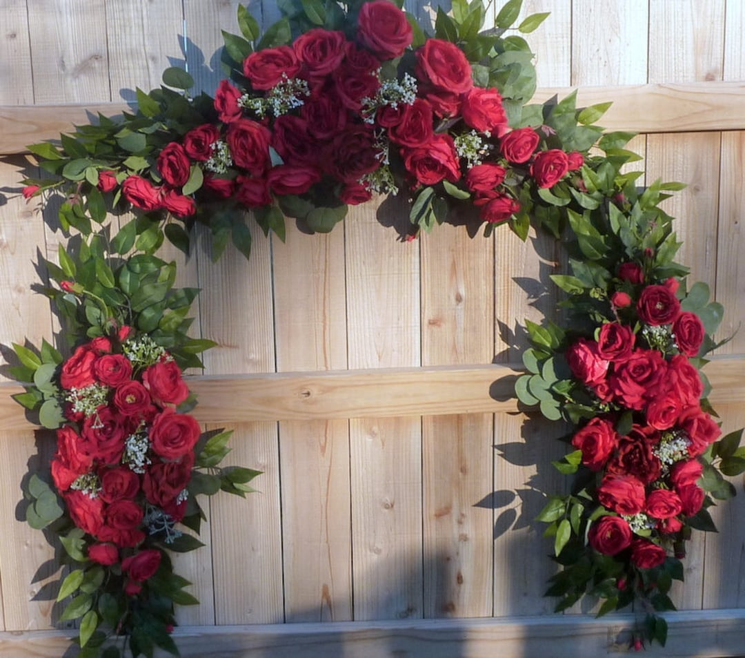 Red Rose Wedding Arch Flowers Wedding Arbor Decorations - Etsy